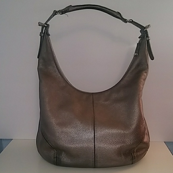 Calvin Klein | Bags | Calvin Klein Gunmetal Purse Large Leather Hobo ...